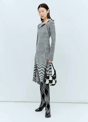 Burberry Warped Houdstooth Midi Dress