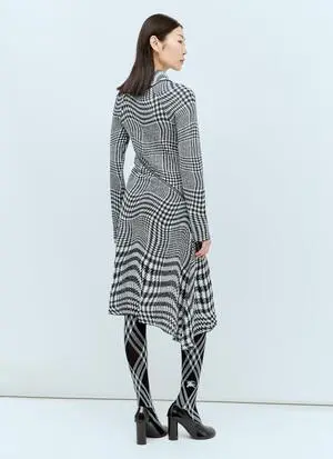 Burberry Warped Houdstooth Midi Dress