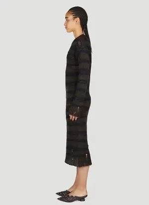 Acne Studios Ladder Knit Midi Dress