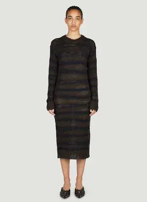 Acne Studios Ladder Knit Midi Dress - Brown
