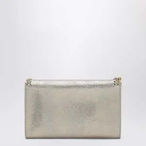 Stella McCartney Falabella Chain Wallet In Metallic Pyrite - Silver