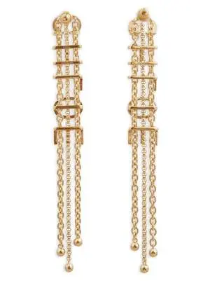Chloé Lettering' Pendant Earrings - Gold