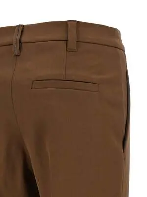 Brunello Cucinelli Monile Cotton Cropped Trousers - Brown