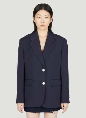 Prada Wool Mohair Suit Blazer - Blue