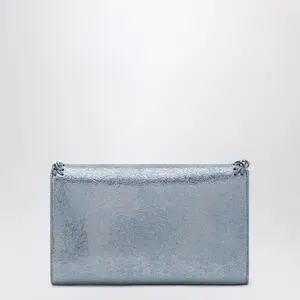 Stella McCartney Falabella Chain Wallet In Metallic Denim - Blue