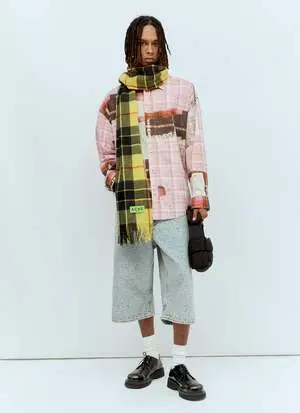 Acne Studios Check Fringe Scarf