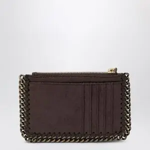 Stella McCartney Falabella Card Holder In Mahogany - Brown