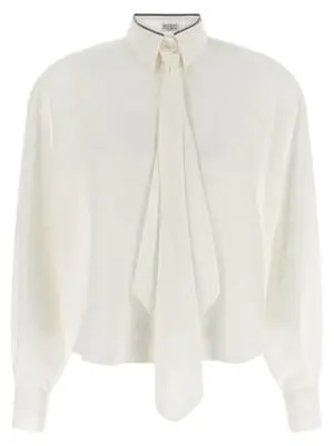 Brunello Cucinelli Shiny Collar' Shirt - White