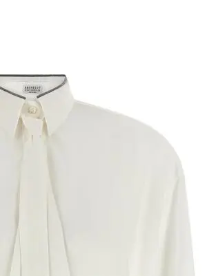 Brunello Cucinelli Shiny Collar' Shirt - White
