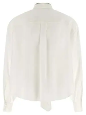Brunello Cucinelli Silk 'shiny Collar' Shirt - White