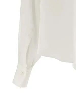 Brunello Cucinelli Silk 'shiny Collar' Shirt - White