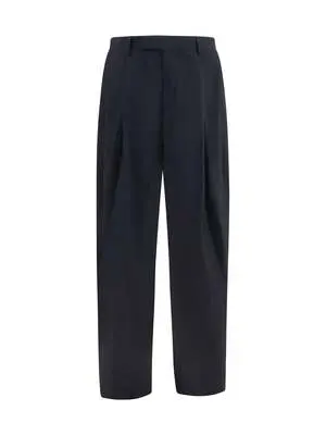 Giorgio Armani Virgin Wool Tailored Trousers - Blue
