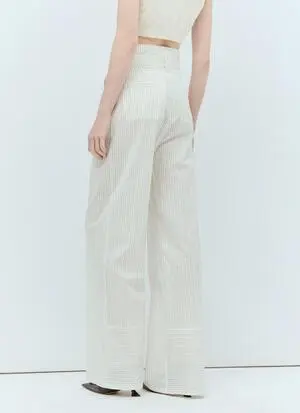 Max Mara Pinstriped Canvas Pants