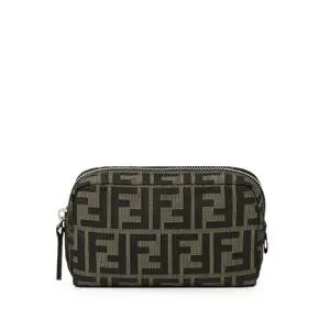 Fendi Micro Wash Bag In Superlight Ff Zucca Technical Fabric - Brown