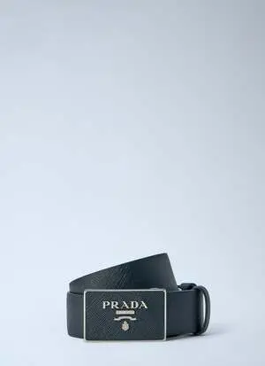 Prada Saffiano Leather Belt - Black