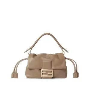 Fendi Leather Mini Baguette Soft Bag - Cream