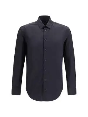 Giorgio Armani Shirt Slim Fit In Stretch Cotton Poplin - Black