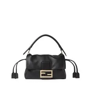 Fendi Nappa Leather Tote Bag - Black