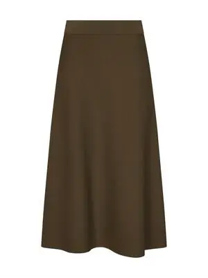 Max Mara Viscose Crepe Flared Midi Skirt - Multicolor