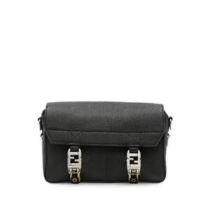 Fendi Calf Leather Shoulder Bag - Black
