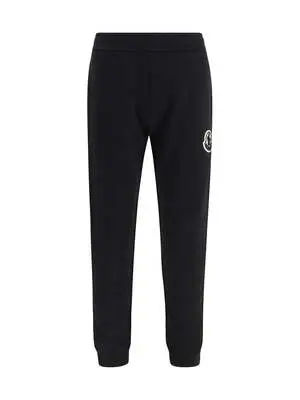 Moncler Tracksuit Pants With Drawstring And Logo - Black