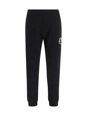 Moncler Tracksuit Pants With Drawstring And Logo - Black