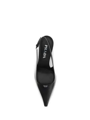 Prada Leather Slingback Pumps - Black