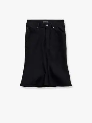 Balenciaga Cotton Midi Skirt - Black