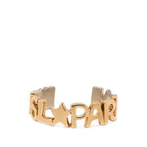 Saint Laurent Brass Star-motif Logo-lettering Bracelets - Gold