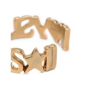 Saint Laurent Brass Star-motif Logo-lettering Bracelets - Gold