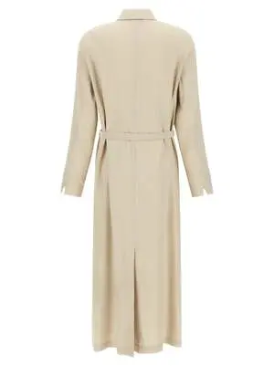 Max Mara Mxpnordica Linen And Stretch Viscose Shirt Dress - Cream