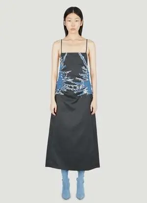 Y/project Satin Whisker Dress - Black
