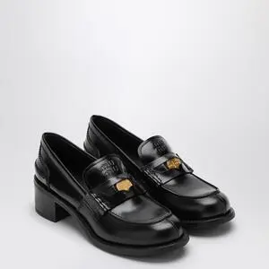 Miu Miu Penny Loafer In Brushed Leather - Black