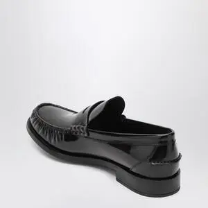 Prada Cordovan Polished Leather Loafers - Brown