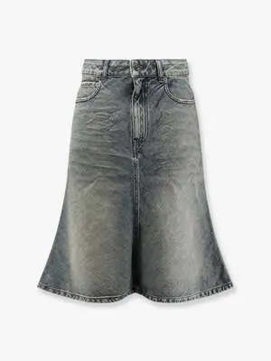 Balenciaga Denim Midi Skirt - Blue