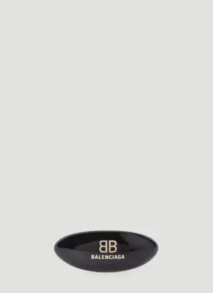Balenciaga Logo Applique Hair Clip - Black