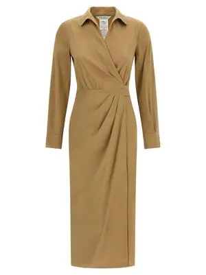 Max Mara Mxmbeta Cotton Poplin Wrap Dress - Cream