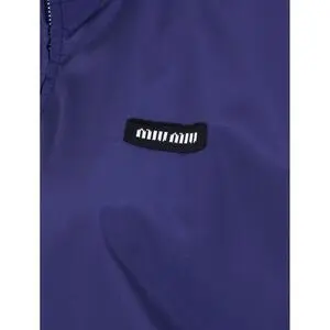 Miu Miu Tec Popeline Blouson With Logo