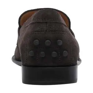 TOD'S Logo Suede Loafers - Brown