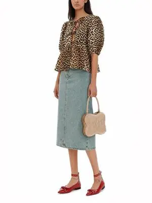 GANNI Animal Print Blouse
