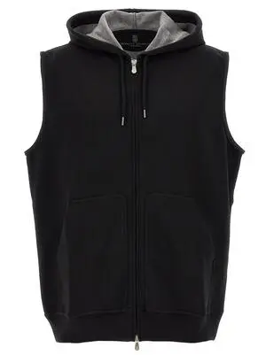 Brunello Cucinelli Hooded Vest - Black