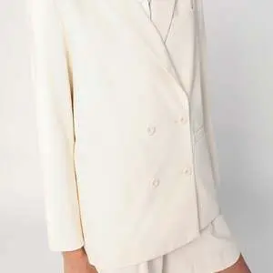 A.p.c. Double-breasted Jacket In Ecru Cotton
