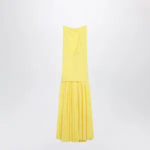 Jacquemus Abiha Pleated Midi Dress With Draping - Yellow