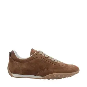 TOD'S Logo Suede Sneakers - Brown