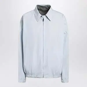 Prada Reversible Light Blue Jacket With Check Pattern