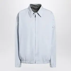 Prada Reversible Light Blue Jacket With Check Pattern - Gray