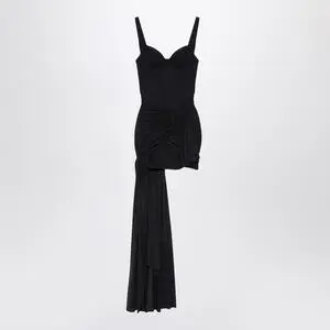 Balenciaga Draped Mini Dress In Jersey - Black