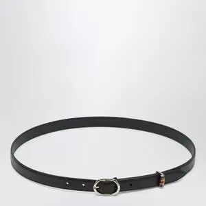 Gucci Leather Belt With Oval Buckle - Black
