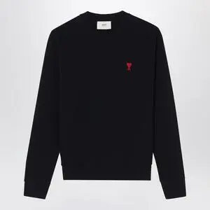 AMI Paris De Coeur Cotton Sweatshirt - Black
