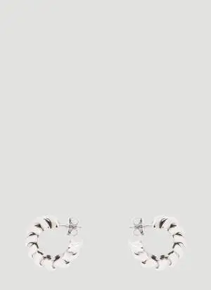 Bottega Veneta Twisted Hoop Earrings - Silver